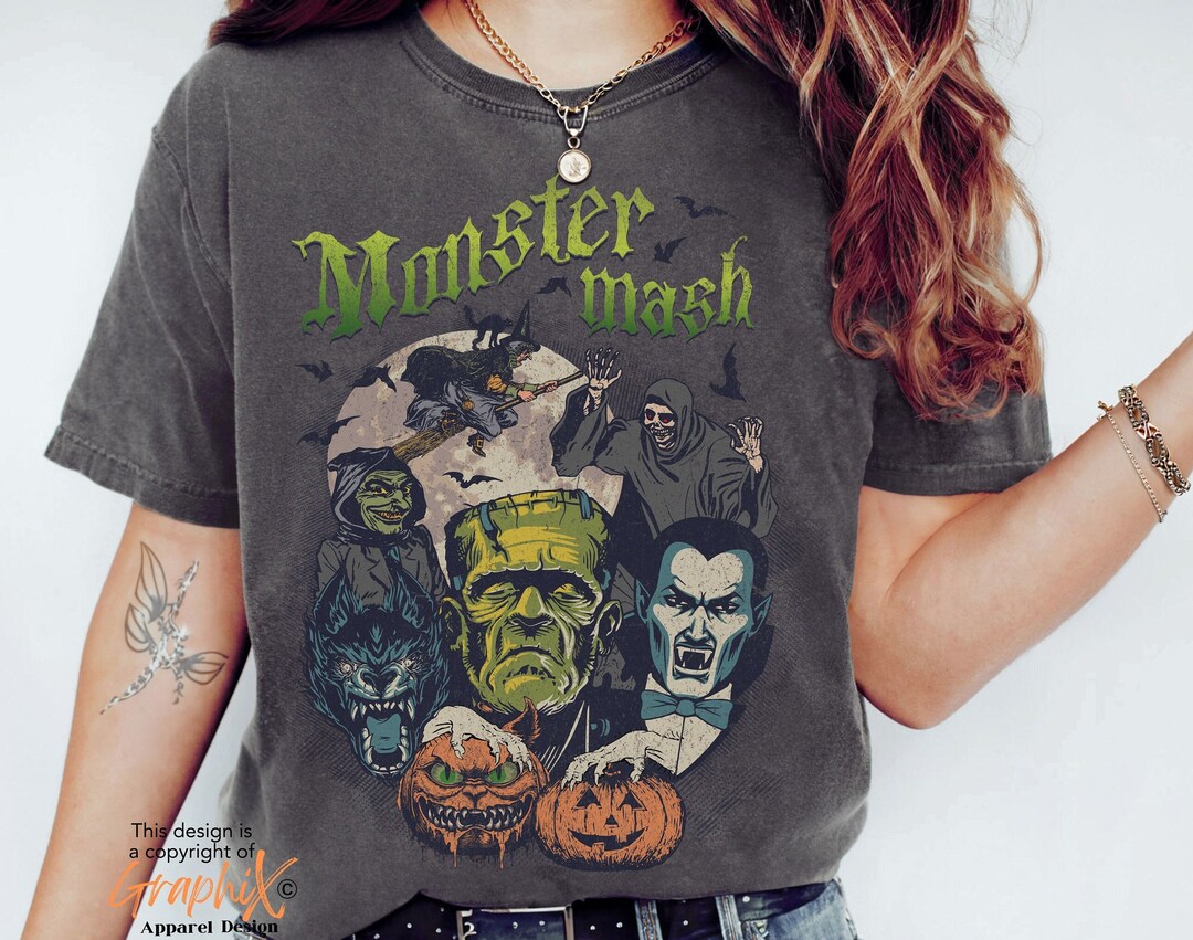 Halloween Shirt Monster Mash Shirt Retro Halloween Shirt Comfort Colors ...