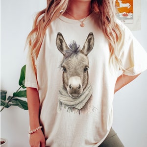 Comfort Colors Cute Animal Tshirt Donkey T Shirt Donkey Lover T Shirt Farm Animals T-shirt ...