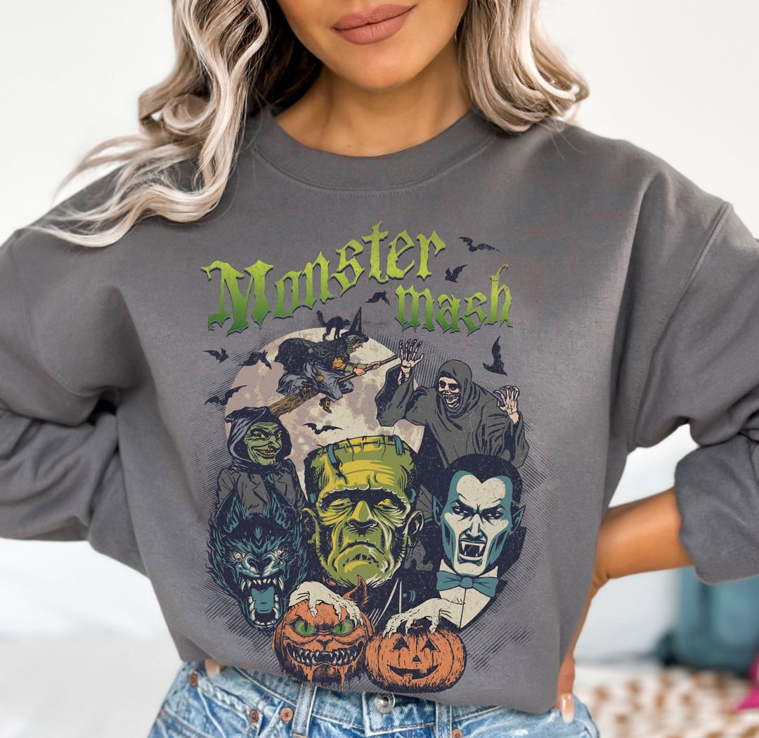 Halloween Sweatshirt Monster Mash Shirt Retro Halloween Shirt ...