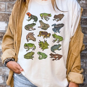 Frog T-shirt Cottagecore Frog Tshirt I Love Frogs T Shirt Cute Frog ...