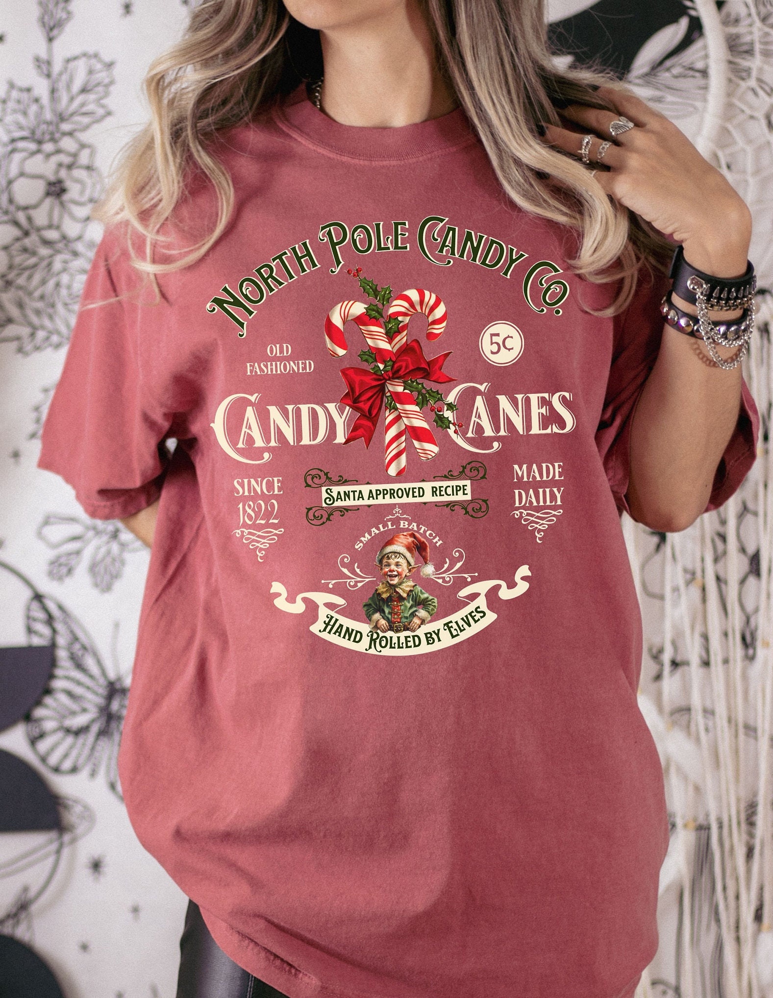 Candy Cane Christmas Shirt, Comfort Colors Retro Candy Cane Shirt ...