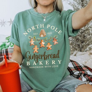 Gingerbread Bakery, Gingerbread Christmas Shirt Comfort Colors, Retro ...