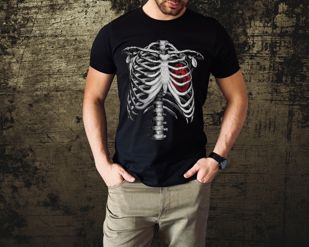 Rib Cage Shirt, Skeleton Tee, Gothic Tshirt, Dark Academia Anatomy ...