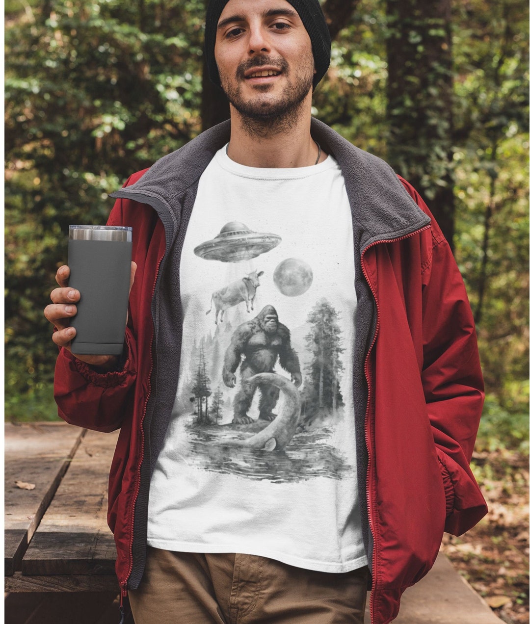 Big Foot Loch Ness Alien Shirt, Sasquatch Tshirt, Alien Shirt UFO ...