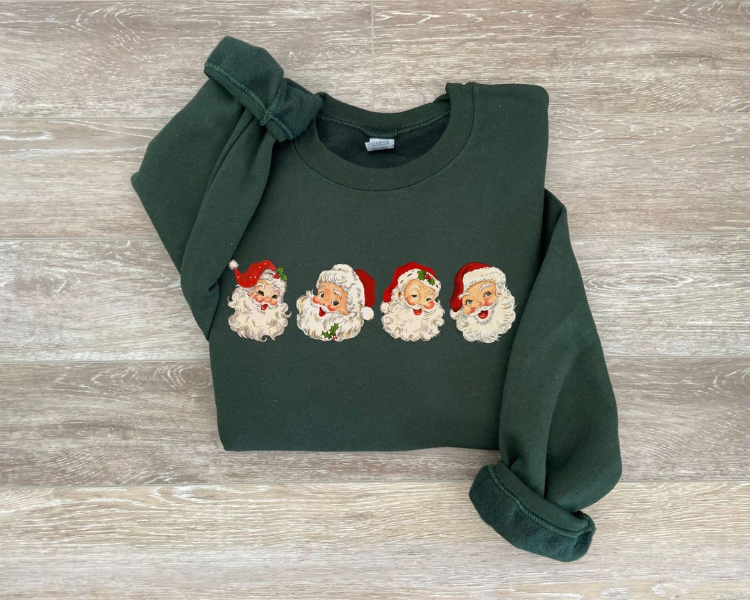 Vintage Santa Claus Christmas Sweatshirt, Retro Style Christmas Sweater ...