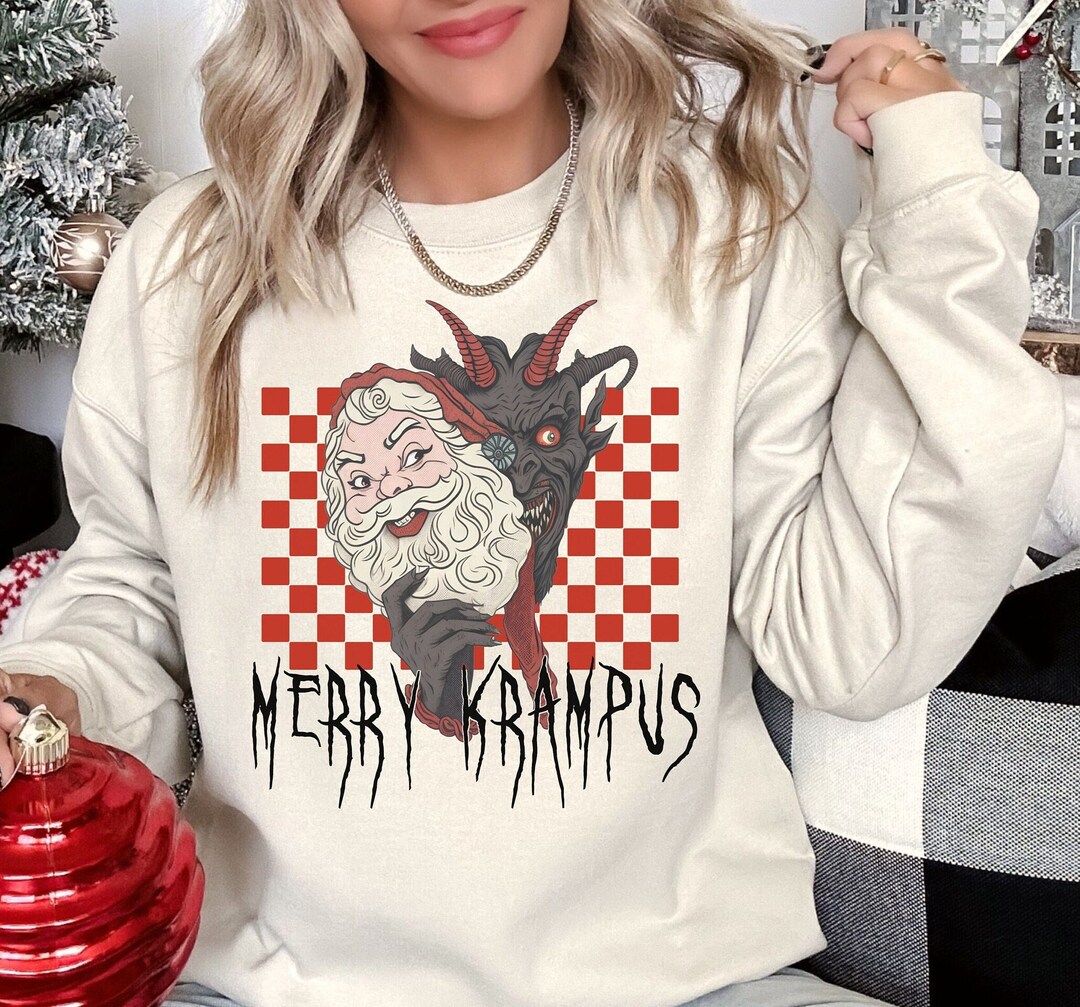 Christmas Krampus Sweatshirt, Merry Krampus Sweater, Vintage Krampus ...