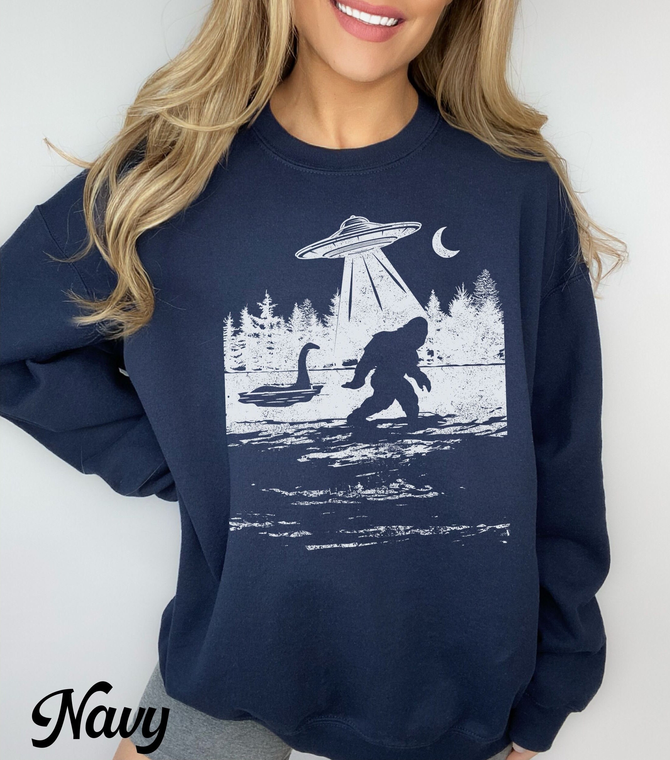 Bigfoot Sweathirt Sasquatch Shirt Hiking Sweatshirt Yeti Shirt Loch ...