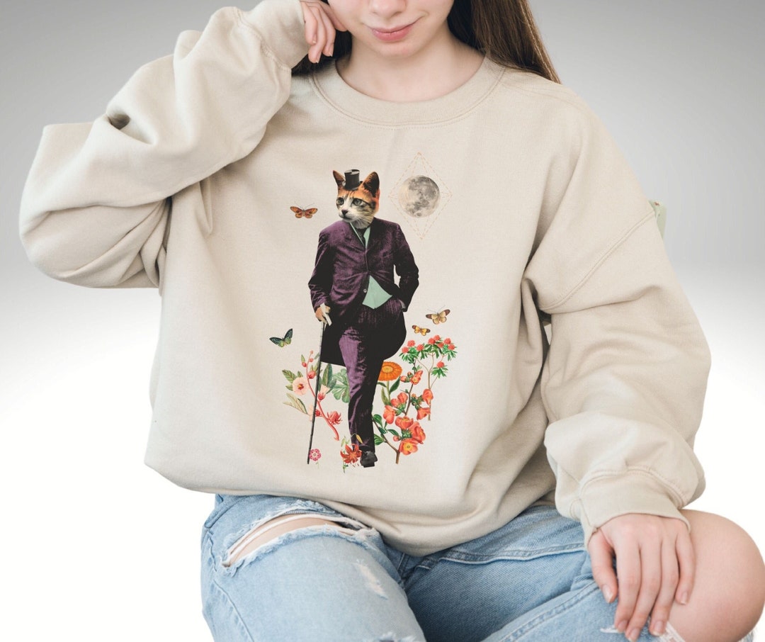 Anthropomorphic Cat Sweater, Cat Sweatshirt, Cat Lover Gift, Cat Mom ...