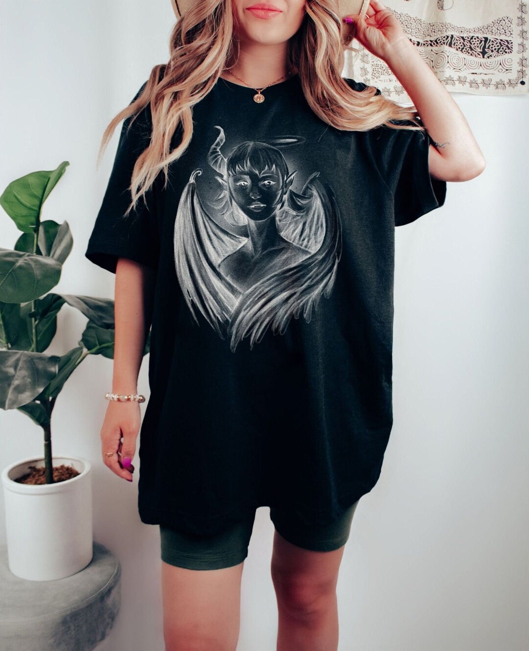 Duality Angel Demon Shirt, Demon Baphomet Devilish Shirt, Witchy ...