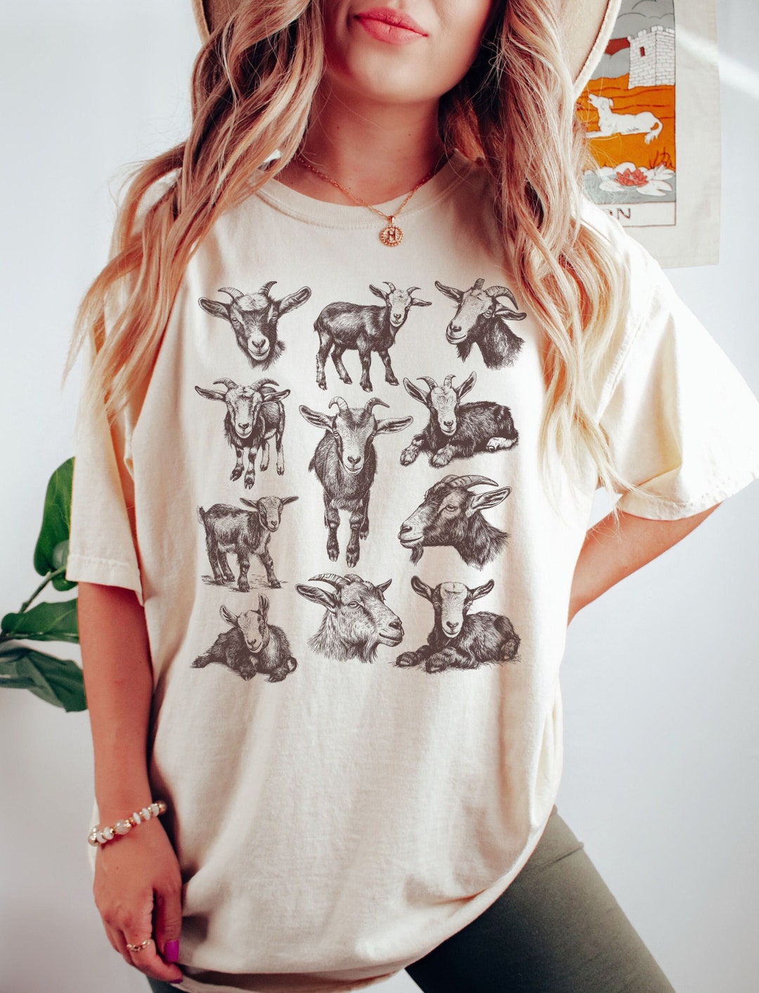 Cottagecore Goat Shirt, Retro Farmhouse Goat Shirt, Boho Goat Lover ...