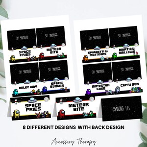 Among Us, DIY Template Bundle Food Tent Label Place Cards Banner Flag ...