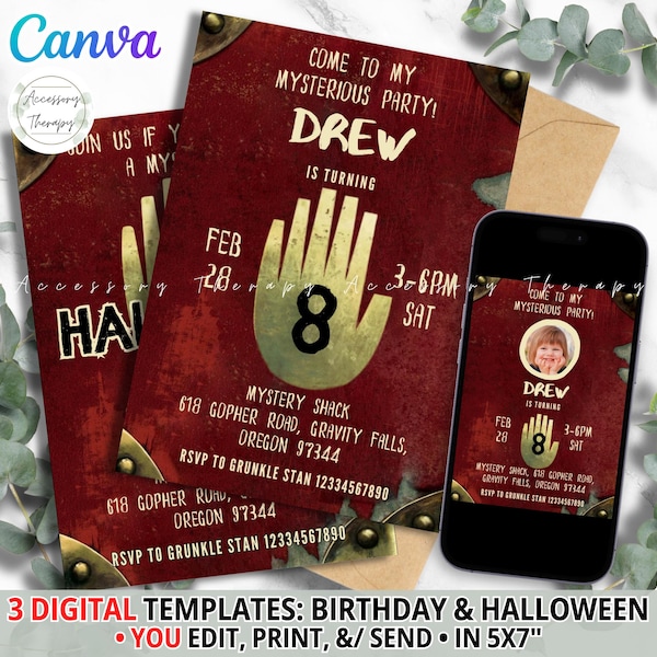 Gravity Falls Invitation - Etsy