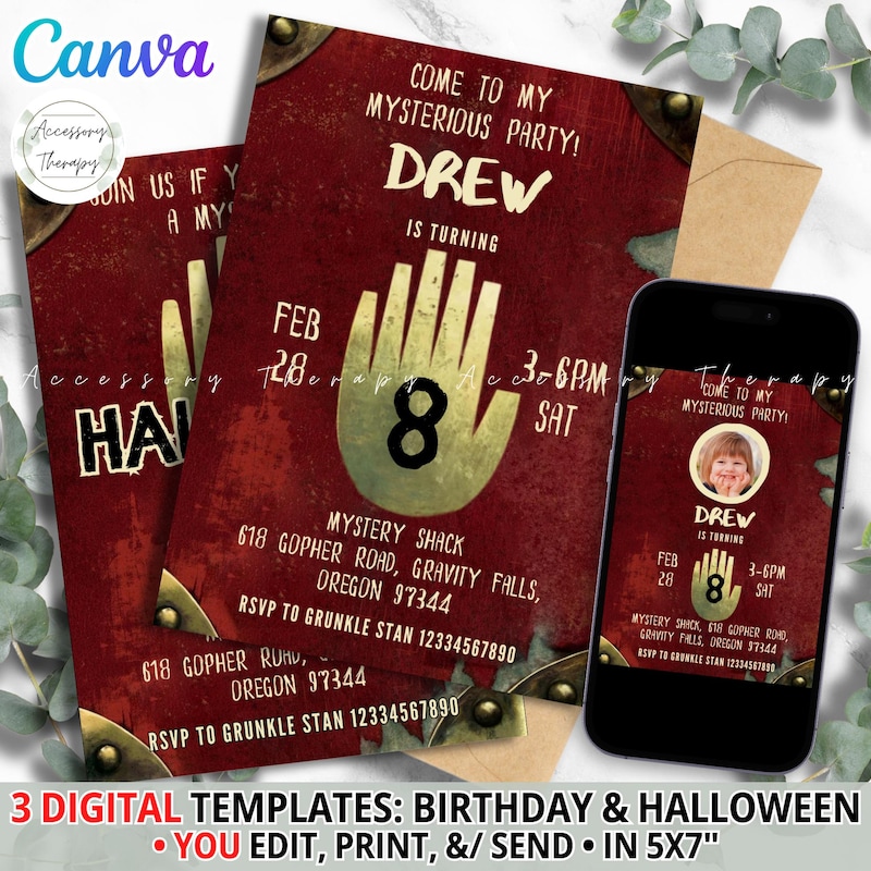 Gravity Falls Invitation - Etsy