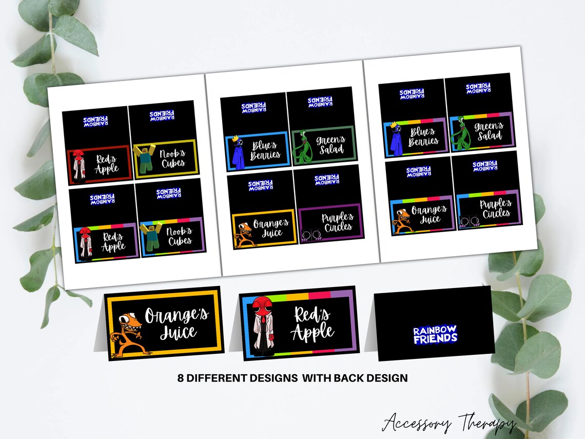 Rainbow Friends DIY Template Food Tent Food Label Food Cards - Etsy