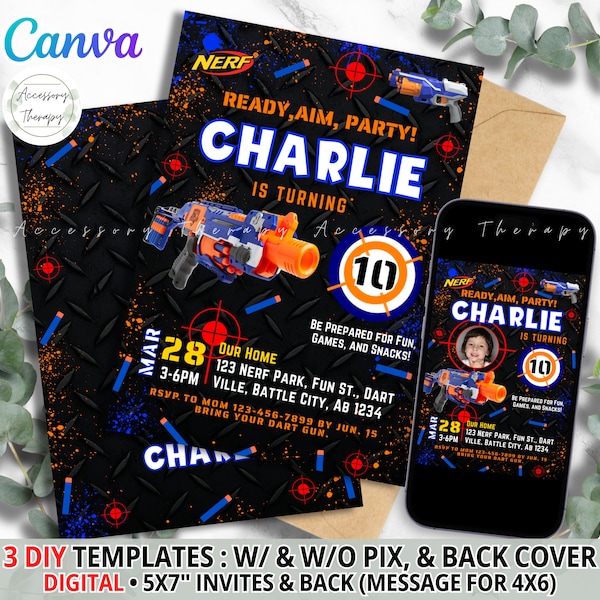 Nerf War Battle Invitation - Etsy