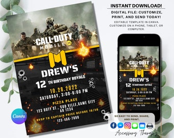Call of Duty Invite - Etsy