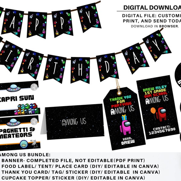 Among Us Birthday Banner - Etsy