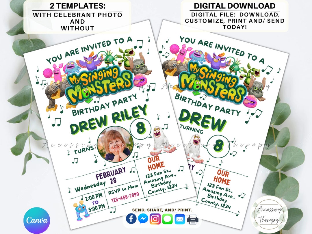 My Singing Monsters MSM Regular Monsters DIGITAL DIY - Etsy