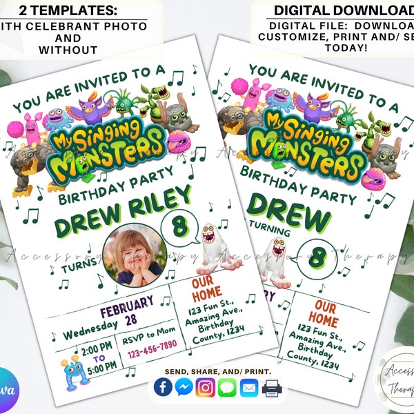 My Singing Monsters Birthday Invitation - Etsy