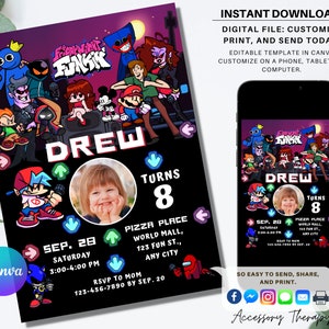 Friday Night Funkin' Mods DIGITAL DIY Template Birthday - Etsy Australia