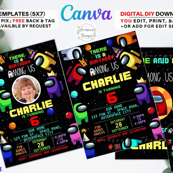 Digital Template Among Us Party - Etsy