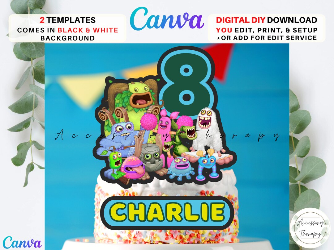 My Singing Monsters MSM Regular Monsters DIGITAL DIY Template Cake ...