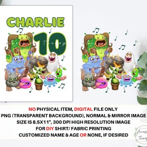 My Singing Monsters MSM Regular Monsters, Digital Design for DIY Print ...