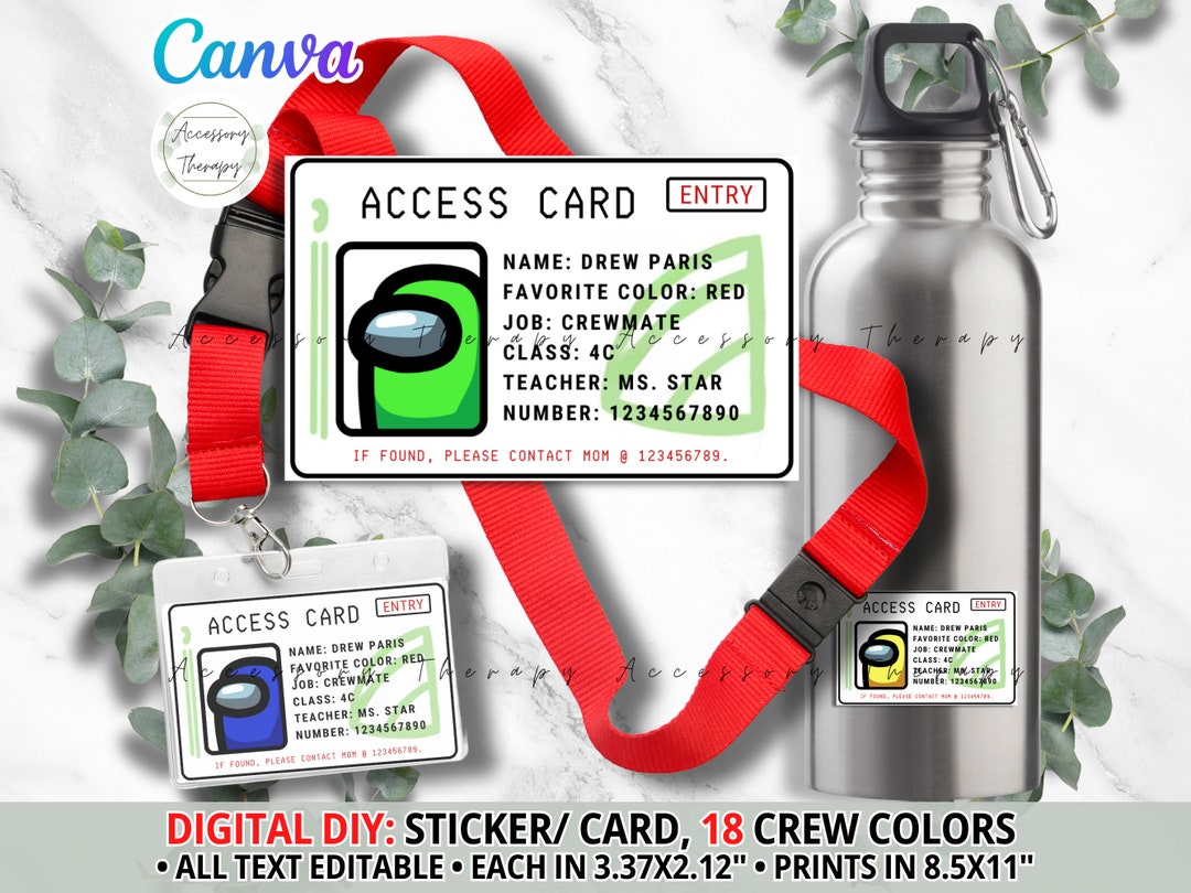 Alien Space Game 18 Crewmate Colors, 18 DIGITAL DIY Template Name ID ...