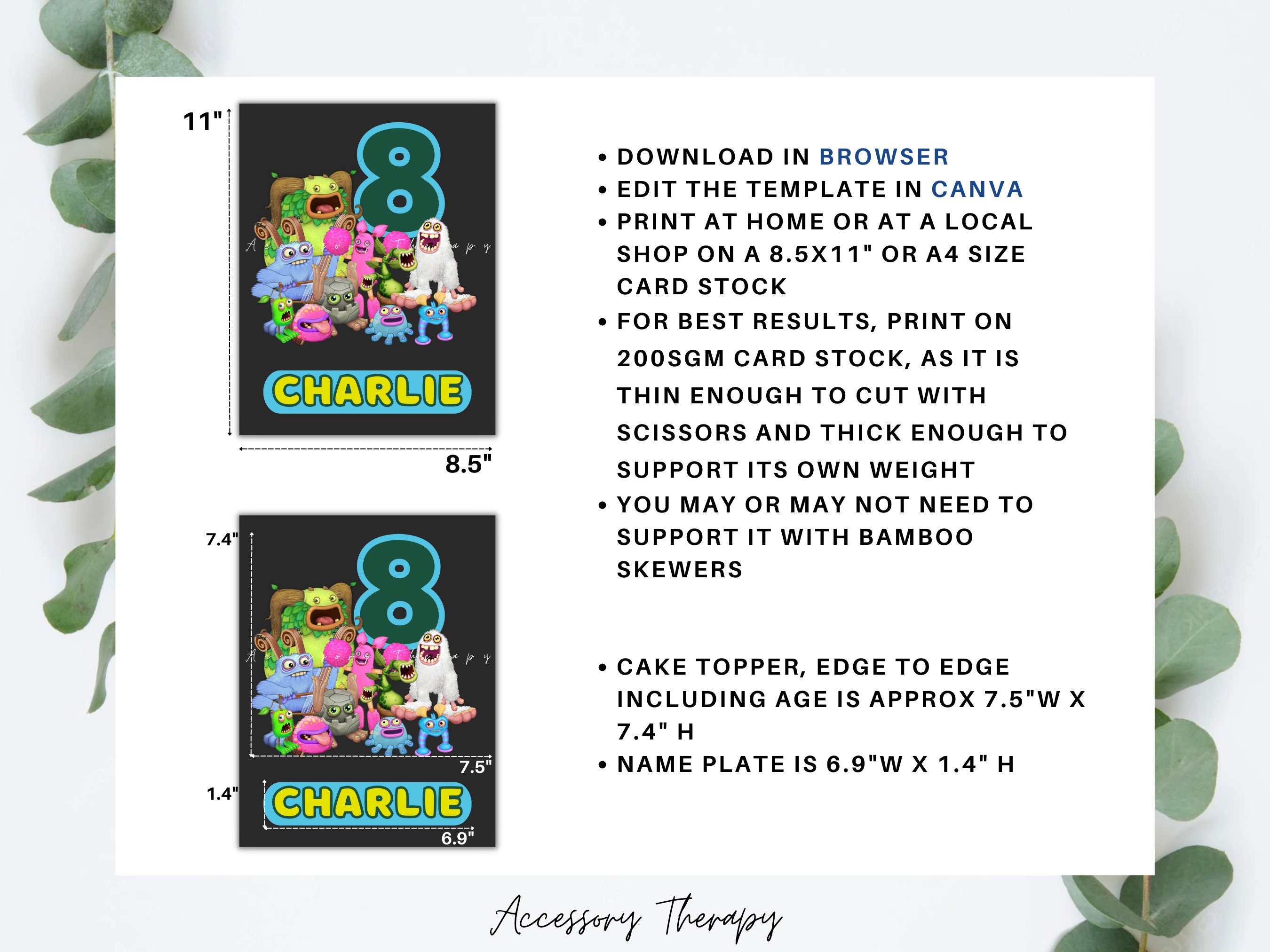 My Singing Monsters MSM Regular Monsters DIY Template Cake - Etsy UK