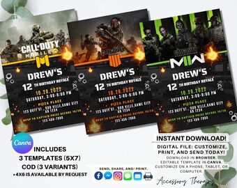 Call of Duty Mobile Invitation - Etsy