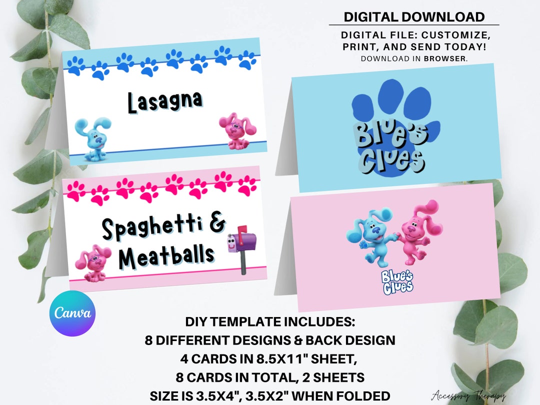 Blue's Clues Magenta Blue Dog Pink Dog, Food Tent Food Label Food Cards ...