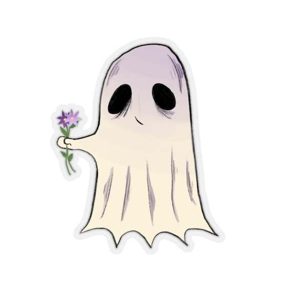 Shy Ghost Sticker - Etsy