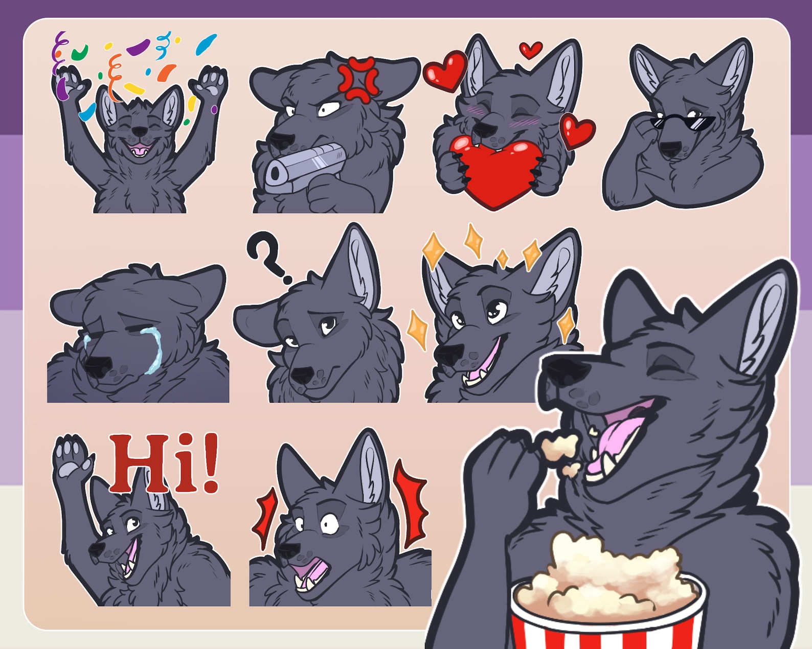 Gray Wolf Twitch and Discord Emotes | 10 Cool Emojis for Streamers ...
