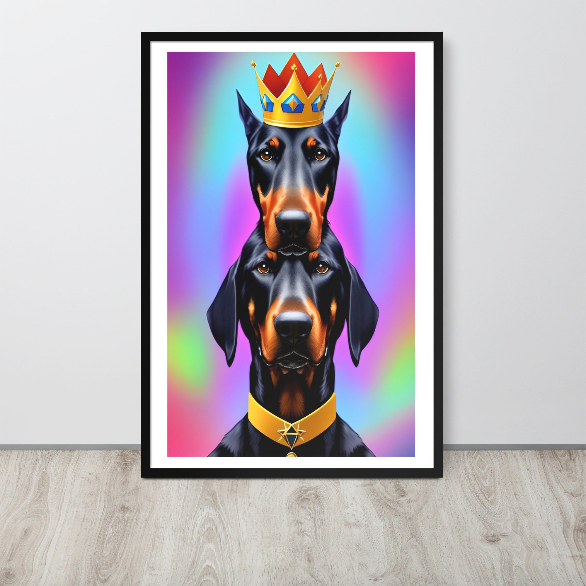 Dobermans Portrait. Wall Art, Mystical Art, Animal Art, Pet Art, Wall ...
