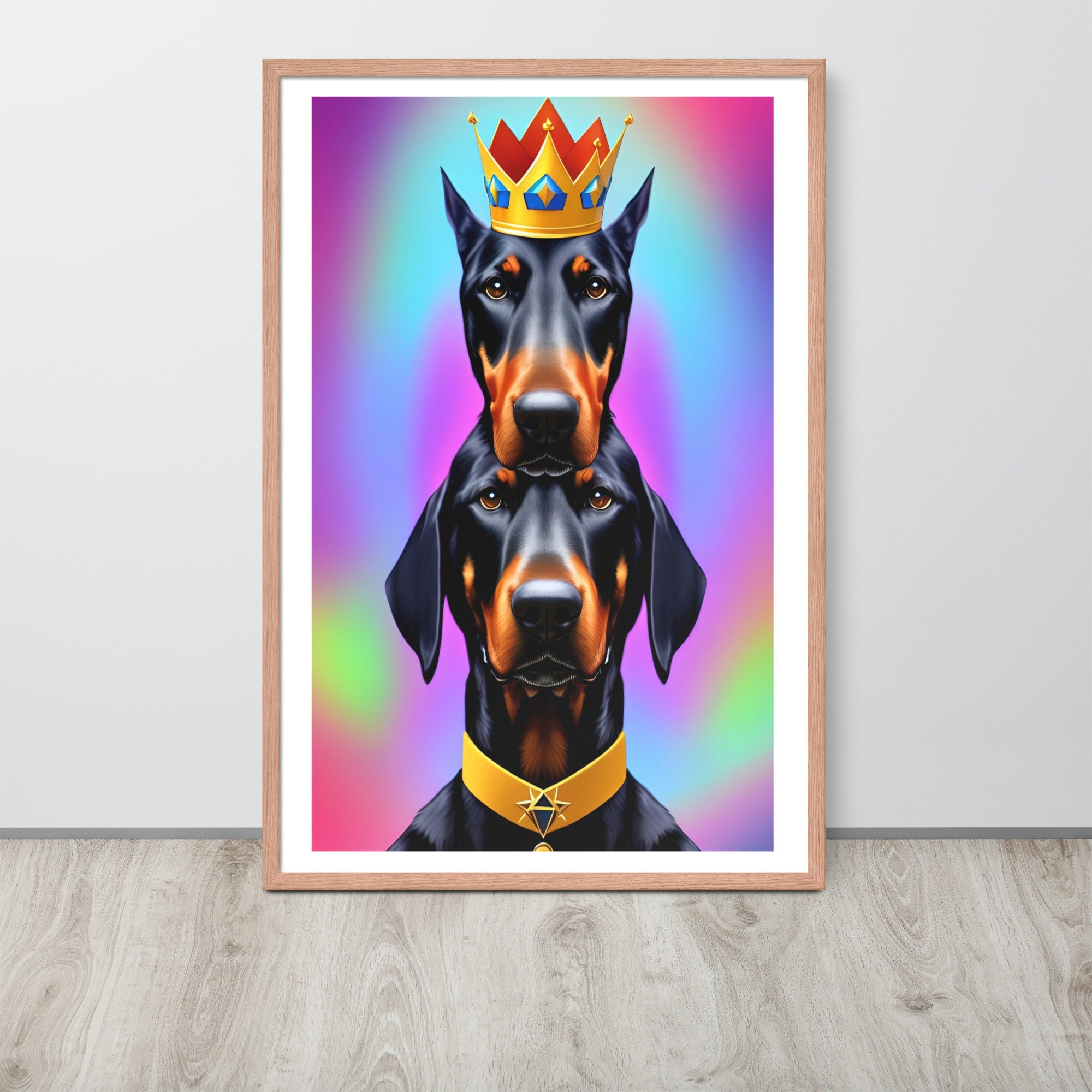 Dobermans Portrait. Wall Art, Mystical Art, Animal Art, Pet Art, Wall ...