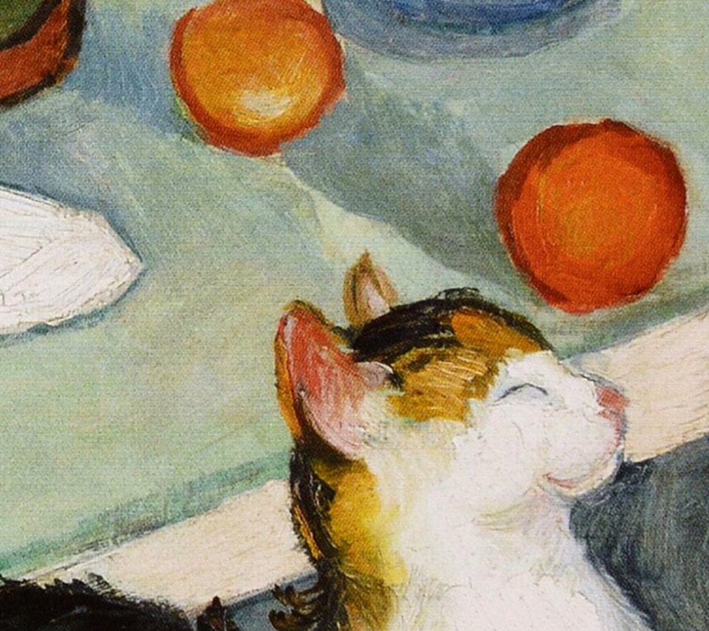 Still Life Cat Painting Print | Instant Digital Download | Contemporary ...