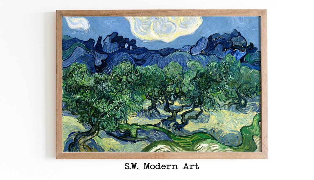 Green and Blue Tonal Abstract Landscape Painting | Modern Art Digital ...