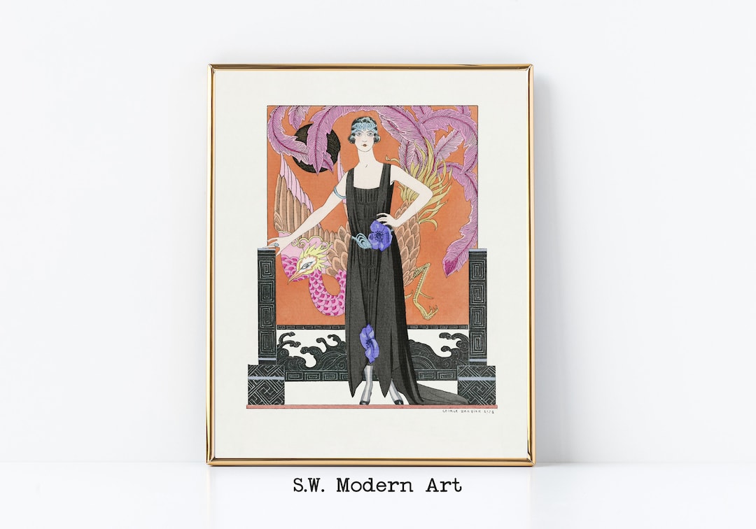Deco Portrait Art Print | 1920s Fashion Illustration | Digital Download ...