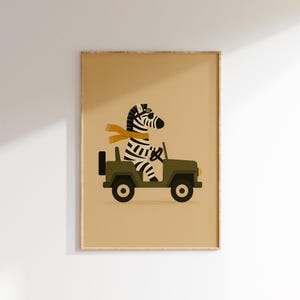 Safari Zebra Jeep Print | Kids Wall Art | Adventure Nursery Decor ...