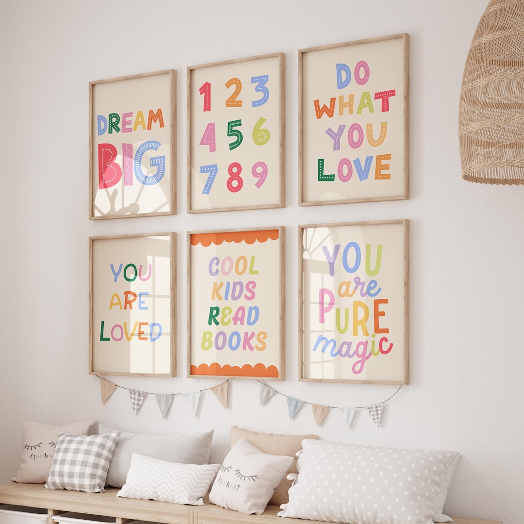 Motivational and Educational Prints Bundle of 16 Kids Room Wall Art ...
