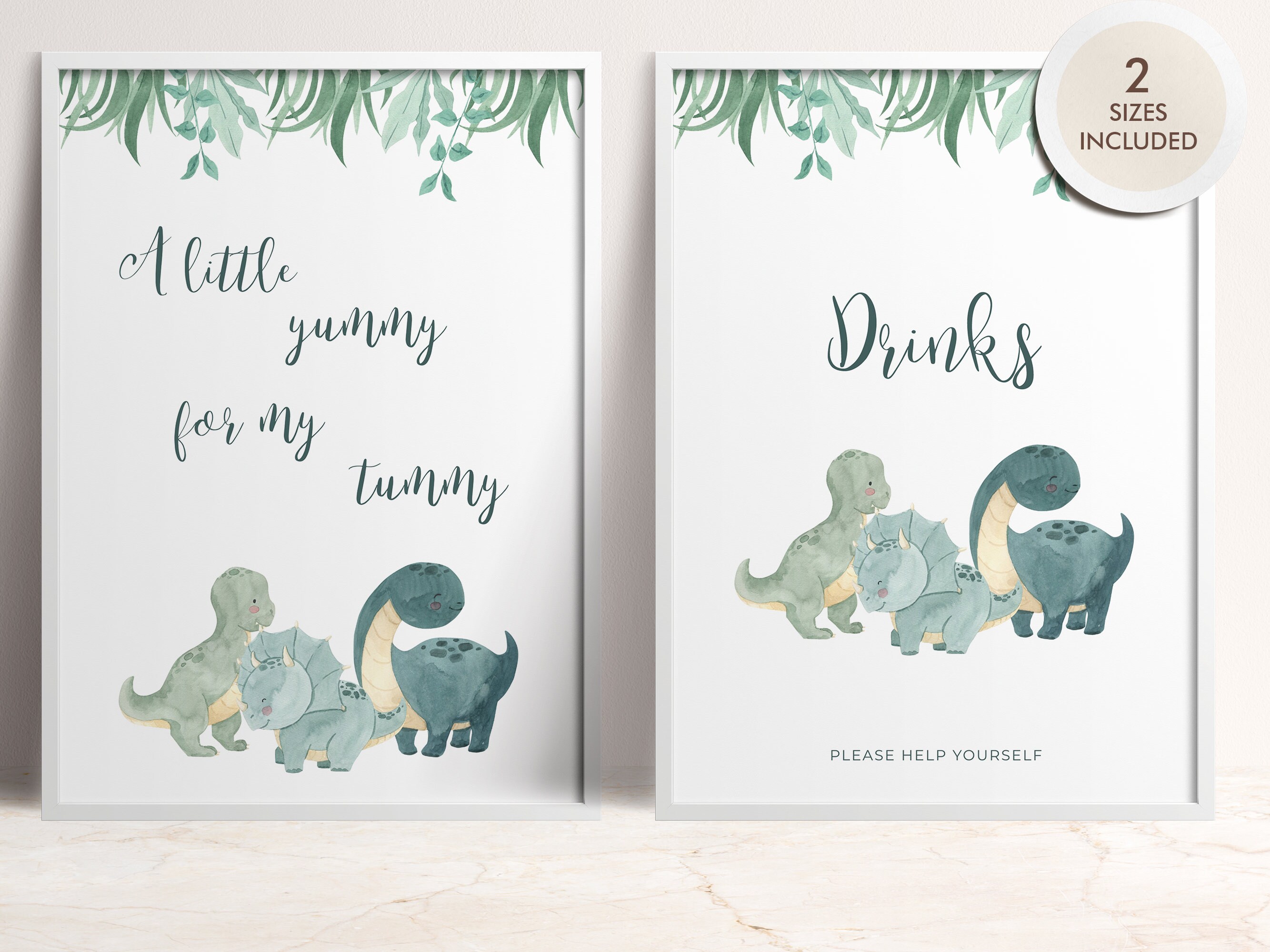 Dinosaur Baby Shower Signs Bundle, Books for Baby, Favors Sign, Diaper ...