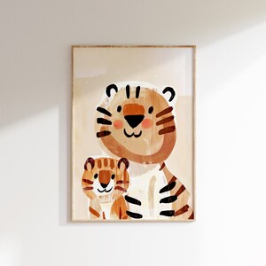 Tiger Print, Colorful Kids Room Poster, Eclectic Nursery Wall Art ...