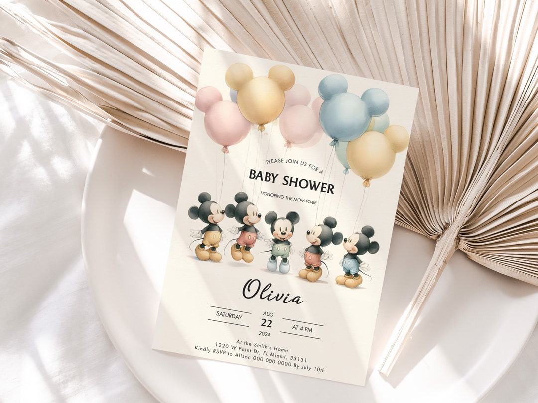 Mickey Mouse Baby Shower Invitación Género Neutral Baby Shower Boy ...