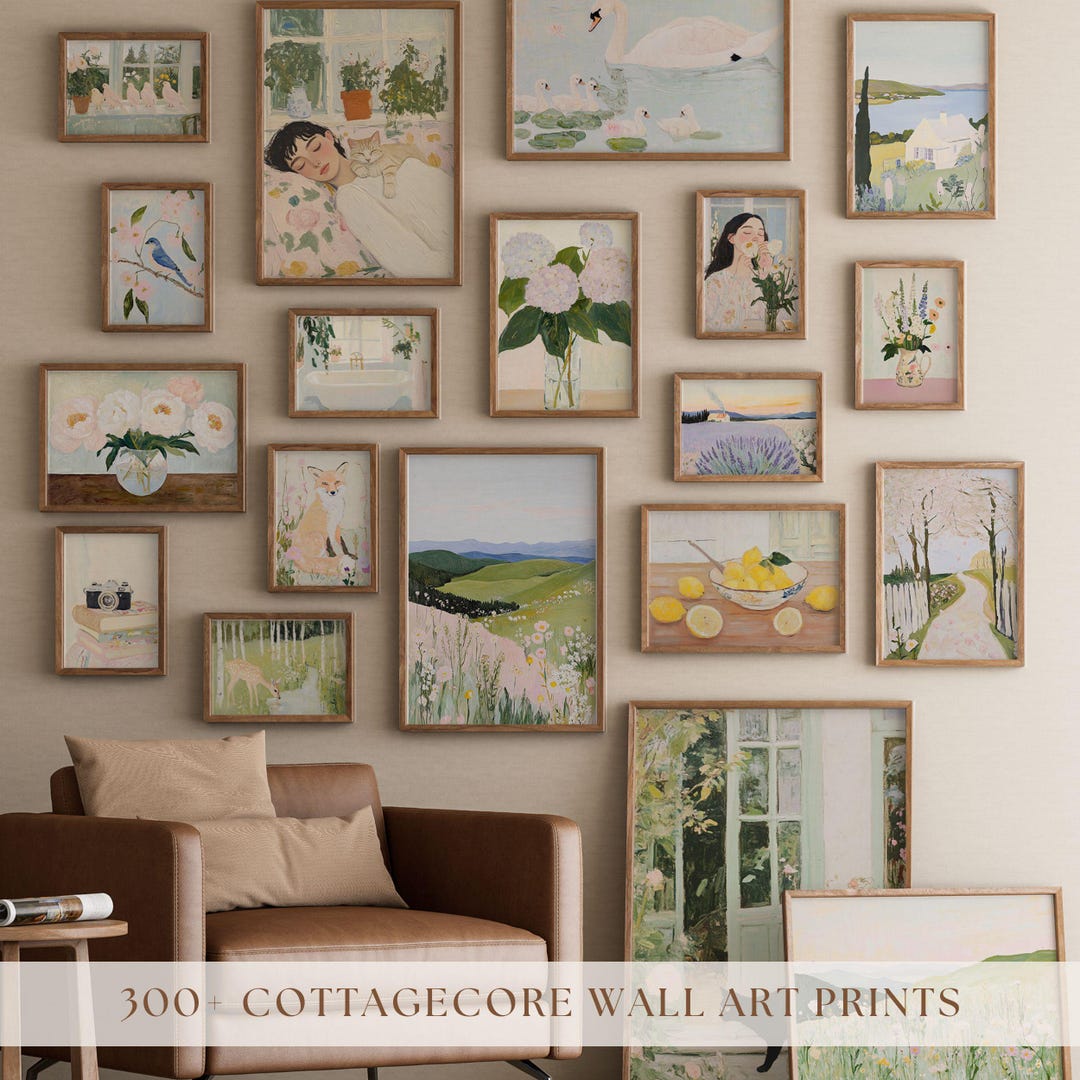 Cottagecore Wall Art Bundle | 300 Digital Prints | Botanical Gallery ...