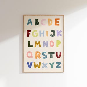 Alphabet Wall Art | Colorful ABC Print | Educational Kids Room Decor ...