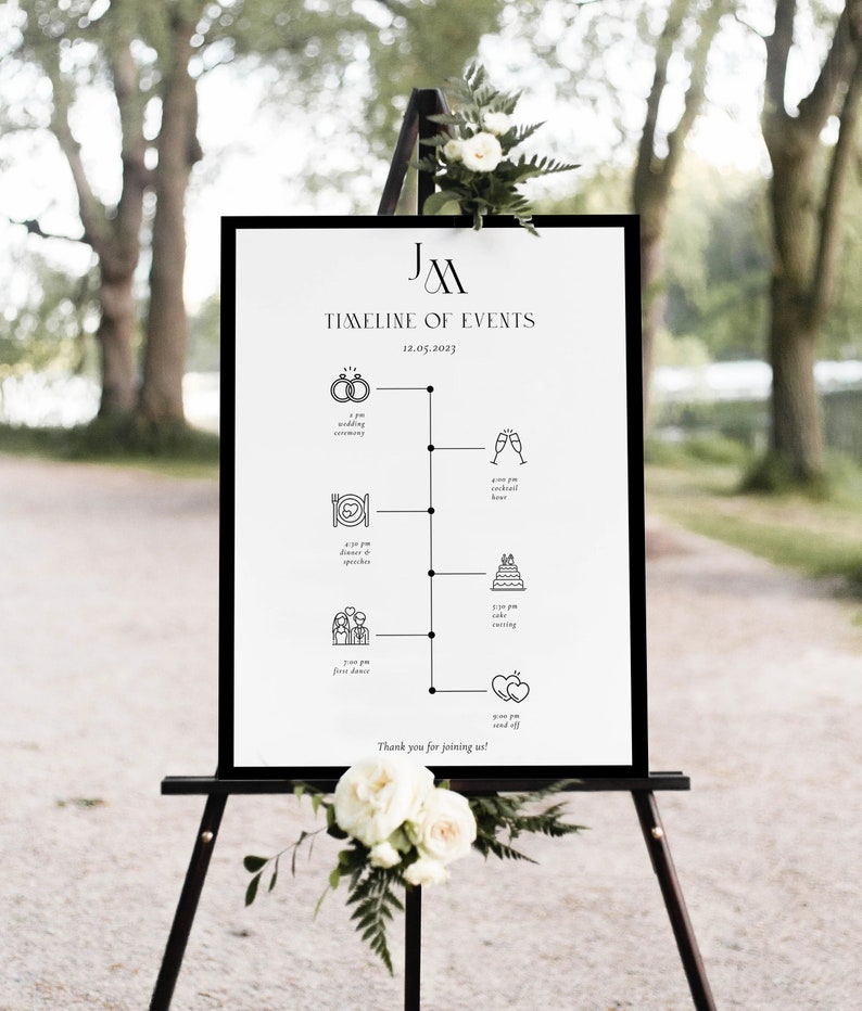 Wedding Timeline Template Editable Order of Events Sign - Etsy