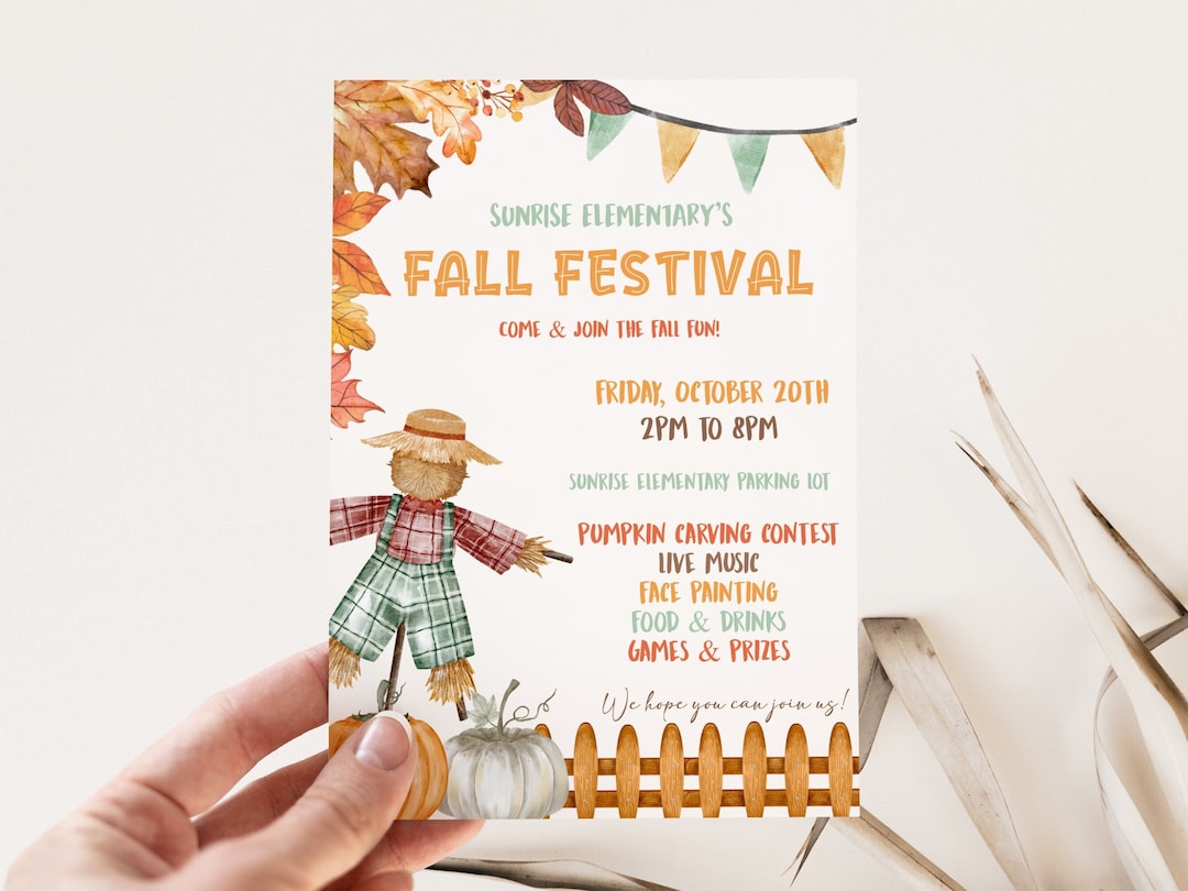 Editable Fall Festival Invitation, Community Fall Event Invite, Fall ...