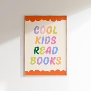 Cool Kids Read Books Wall Art, Playroom Poster, Kids Room Decor ...