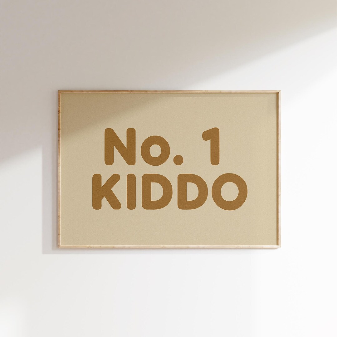 No. 1 Kiddo Wall Art, Retro Typography Poster for Boys, Toddler Room ...