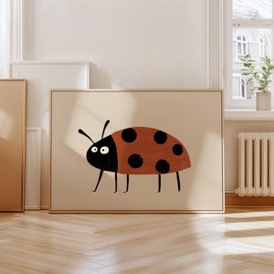 Ladybug Wall Art Print, Nursery Insect Decor, Kids Room Digital ...